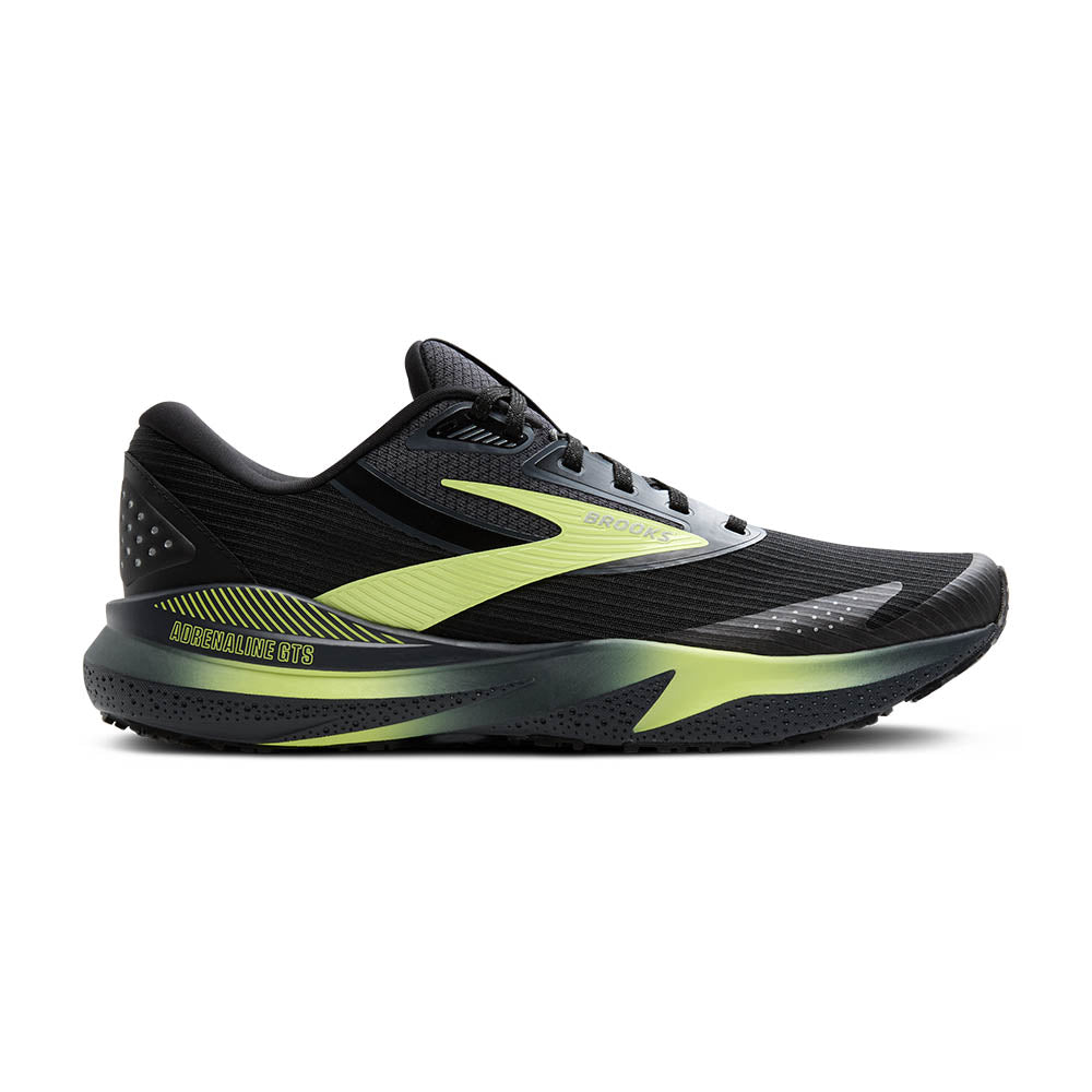 Brooks Adrenaline GTS 24 Weatherized | Black/Ebony/New Yellow | Men's ...