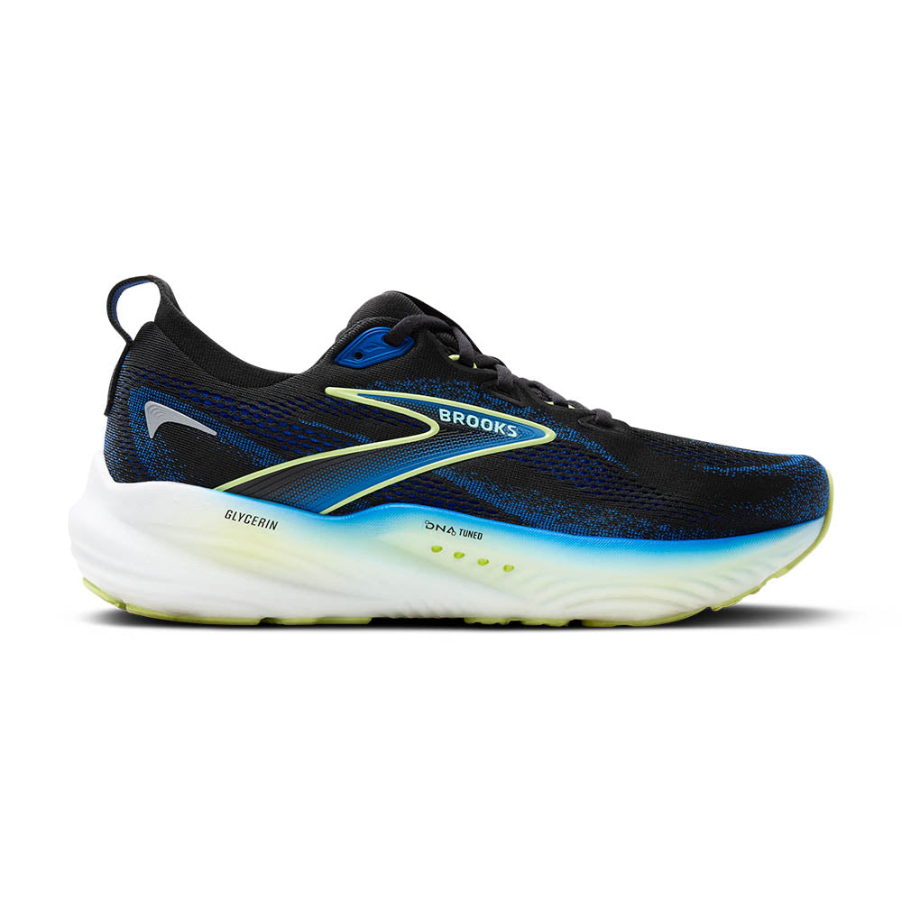 Brooks Glycerin 22 | Black/Cobalt/Neo Yellow | Men's High-Cushion ...