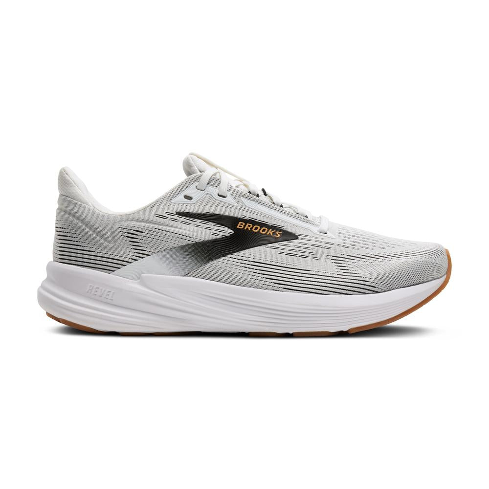 Brooks Revel 8 | White/Black/Oak Buff | Men's Everyday Running and ...