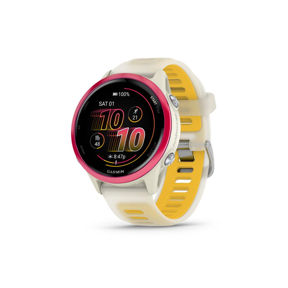 Garmin Forerunner 570 |Raspberry Aluminum w/ Translucent Bone/Mango ...