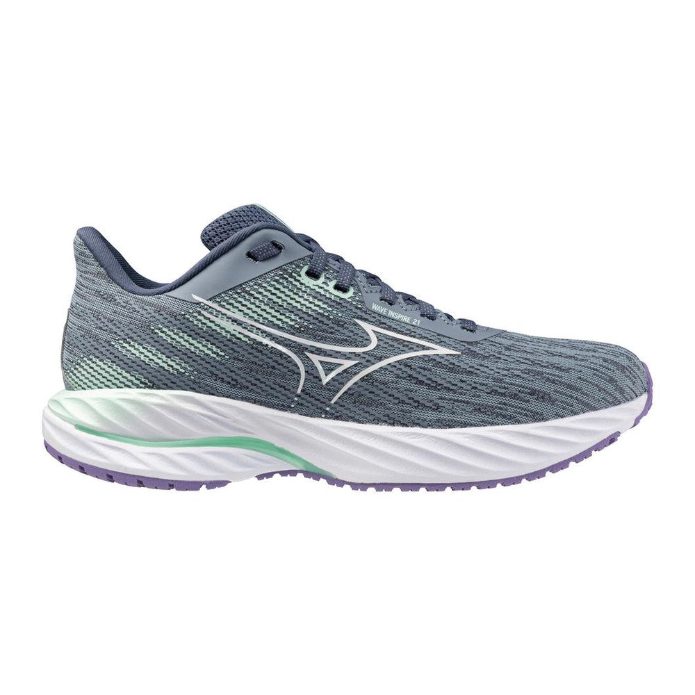 Mizuno Wave Inspire 21 | Tradewinds/White | Women's Stability Running ...