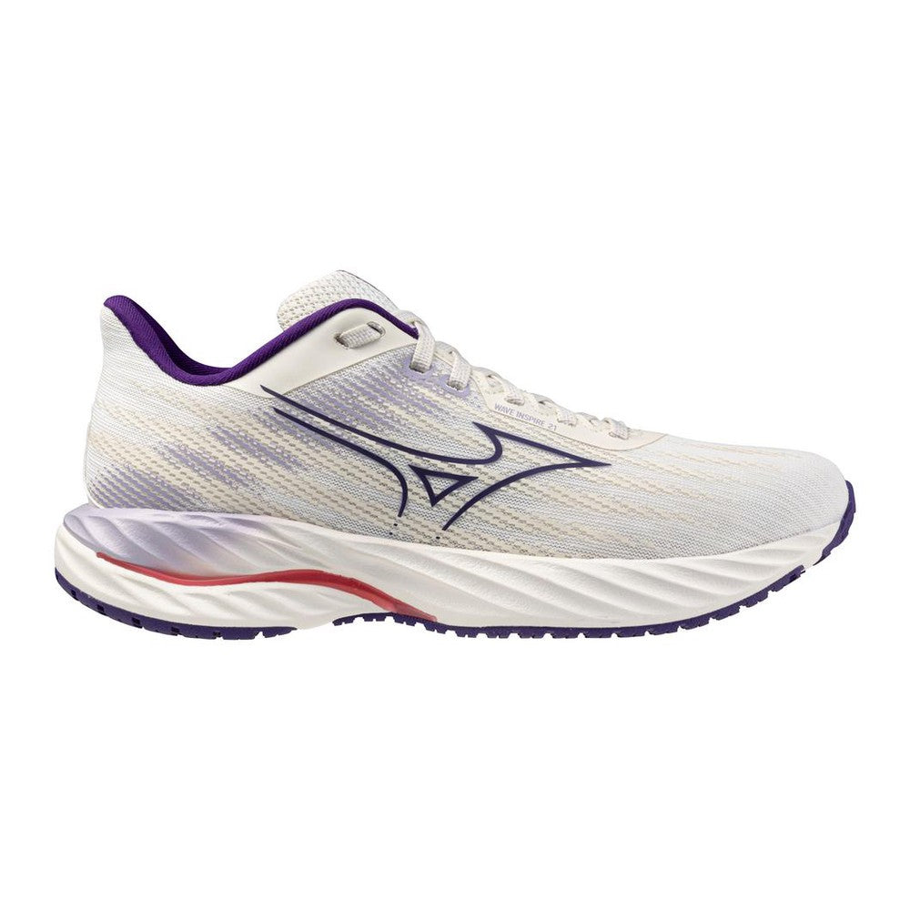 Mizuno Wave Inspire 21 | White/Vintage Indigo | Women's Stability ...