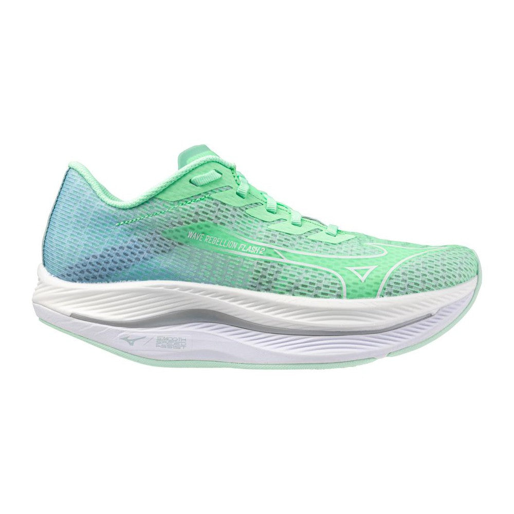 Mizuno Wave Rebellion Flash 2 | Neo Mint/White | Women's High-Performance Running Shoes ...